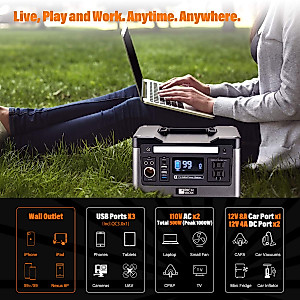 RICH SOLAR X500 Lithium Portable Power Station 540Wh Rechargeable Solar Generator with Bag Battery Backup Power for Camping Outdoors RV Emergency