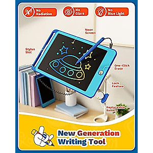 TEKFUN 2 Pack LCD Writing Tablet for Kids, 8.5 Inch Blue+Blue Doodle Board Drawing Board Reusable Drawing Tablet with Lanyard, Educational Kids Toddler Toys Birthday Gift for Boys Girls 3-12 Years Old