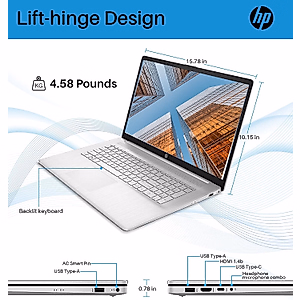HP 2023 Newest 17.3" HD Touchscreen Laptop, AMD Ryzen 5 7530U (Beats i7-1165G7), 64GB RAM, 4TB SSD, AMD Radeon Graphics, Wi-Fi 6, Bluetooth, Webcam, Windows 11 Home, Bundle with JAWFOAL