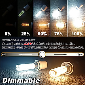 Ziomitus Dimmable JDE11 120V 100W Halogen Candelabra Bulbs Equivalent,T3 T4 Mini Base, 6000K Daylight White 10W 1000 LM E11 for Chandeliers,Candelabra,Ceiling Fan, Cabinet Lighting,2Pack