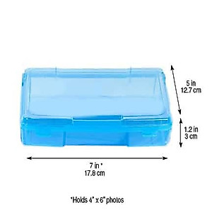 Rainbow Plastic Photo & Craft Keeper Box by Simply Tidy - Acid Free Container Includes 16 Cases and Holds Up to 1,600 Photos - Bulk 8 Pack