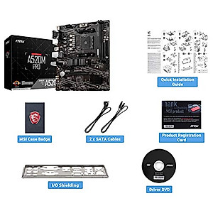 MSI A520M PRO Gaming Motherboard (AMD AM4, DDR4, PCIe 4.0, SATA 6Gb/s, Dual M.2, USB 3.2 Gen 1, HDMI/DP, Micro-ATX)