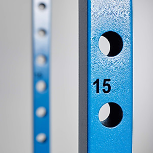 REP PR-1100 Power Rack - 700 lbs Rated Lifting Cage for Weight Training (Blue Power Rack, No Bench)