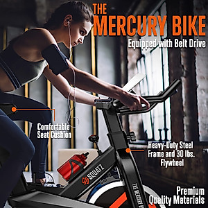 SQUATZ Stationary Cycling Bike Exerciser - Indoor Exercise Bicycle With Training Console, 4-Way Adjustable Seat and Handlebar, 8 Resistance Levels, Workout Equipment for Home Gym