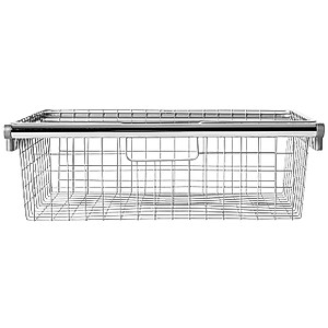 Rubbermaid Configurations Sliding Basket for Closet Drawer Organization, Sturdy Slide Out Basket, Titanium