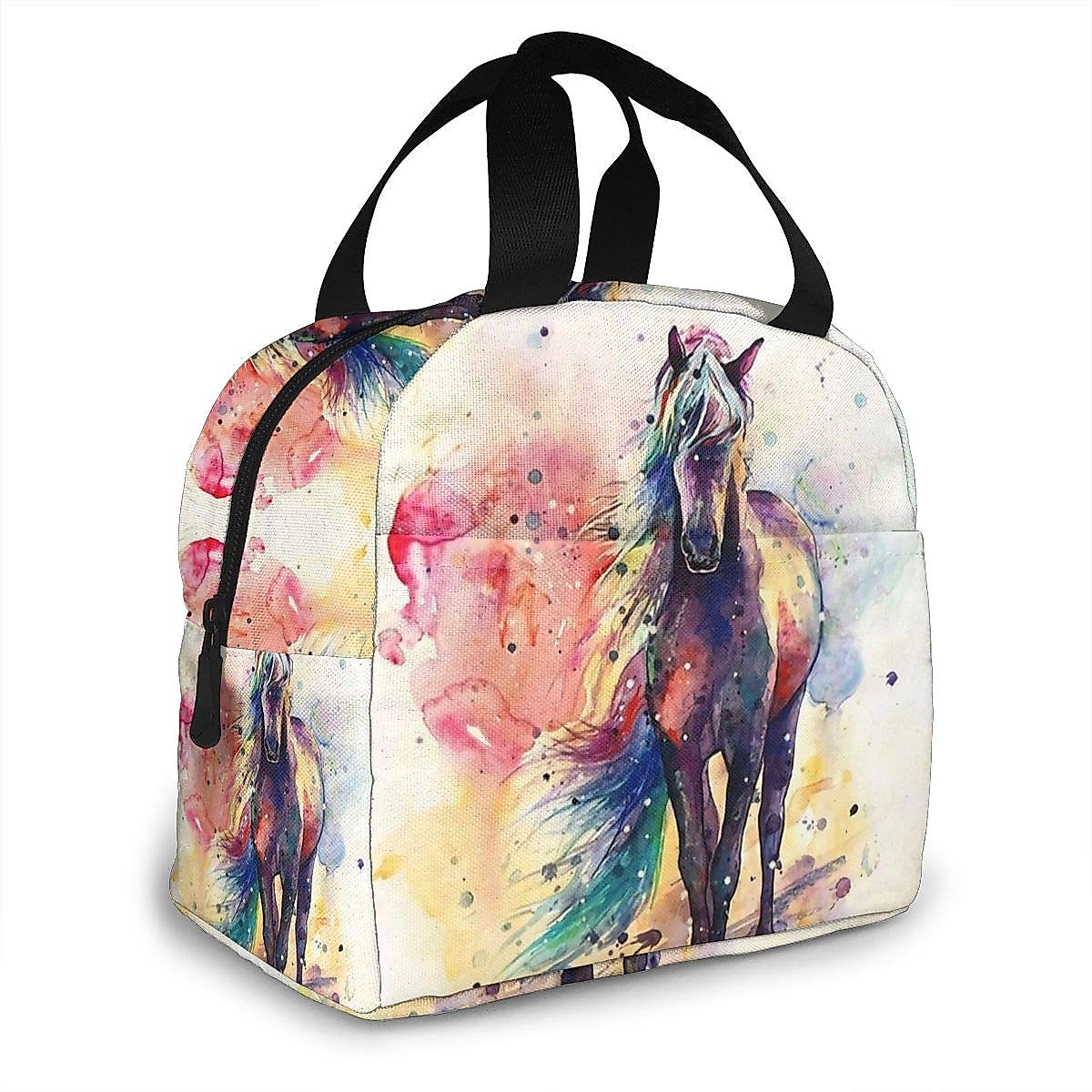 TMVFPYR Horse Lunch Bag Cooler Bag Women Tote Bag Insulated Lunch Box Water-resistant Thermal Soft Liner Lunch Container for Picnic Travel Boating Beach Fishing Work
