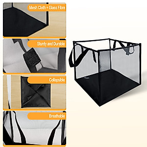Small Laundry Basket - 1Pcs Laundry Hamper Bag Foldable Dirty Clothes Mesh Basket with Handles Suitable Washing Storage Room Portable Collapsible…