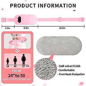 Heating Pad,Portable Cordless Heating Pad with 3 Heat Levels and 3 Massage Modes, 5s Fast Heating Pad Cramps Heat Belly Wrap Belt with Vibration Massage for Women and Girl(Pink)