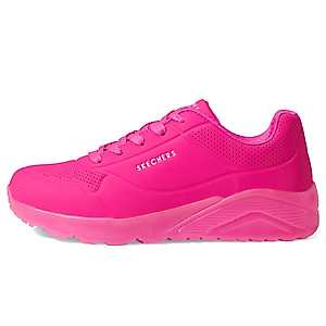 Skechers Girls Uno Ice Sneaker, Hot Pink, 2 Little Kid