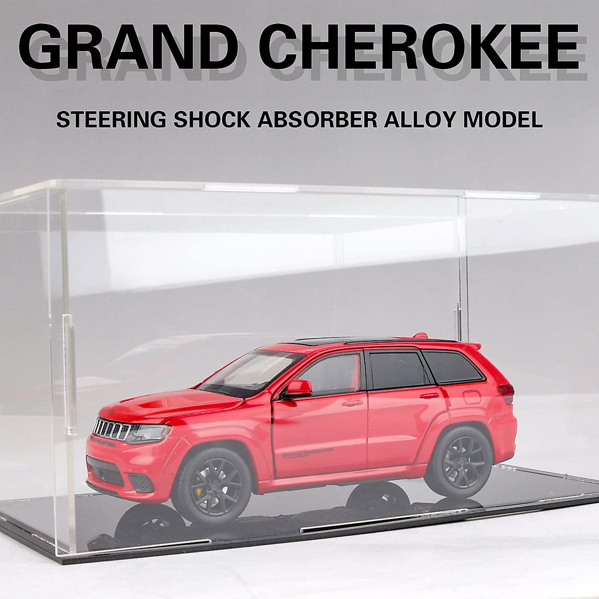 Car Model 1/32 Scale Grand Cherokee Pull Back Diecast Vehicles Toys, Alloy Model Car Collection Mode for Kids,Adult,Boyfriend Gift(Red)