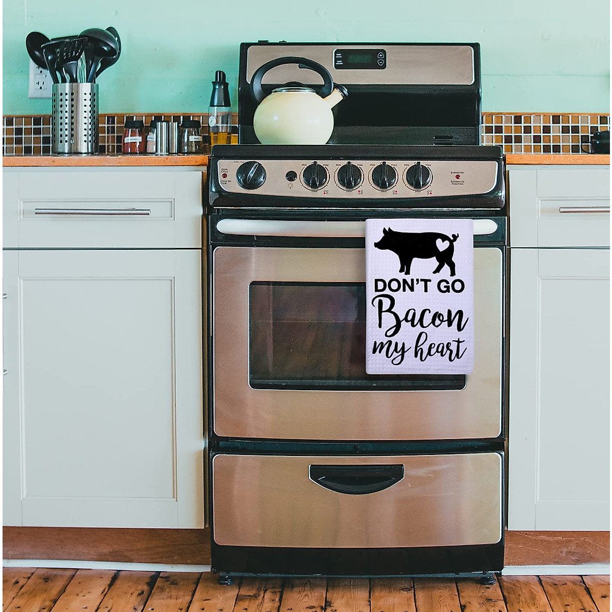 With Love From Julie Funny Kitchen Dish Towels Reusable White Drying Hand Towel Cloth Housewarming Gift I'm Baked Too