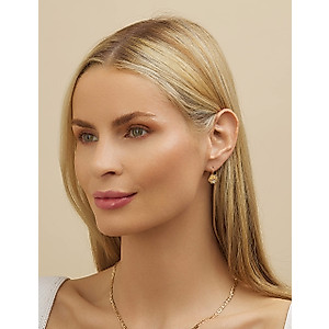 Barzel 18k Gold Plated Flower Earring For Women, Leverback Closure - Made in Brazil