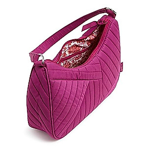 Vera Bradley Cotton Frannie Crescent Crossbody Purse, Dark Raspberry