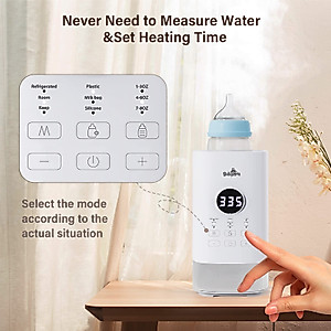 Baby Bottle Warmer, 5-in-1 Fast Bottle Warmer for Breastmilk or Formula, Food Heater, Baby Milk Warmer with Timer & LCD Display, Accurate Temperature Control, 24 Hours Keep Warm, Power-Off Protection