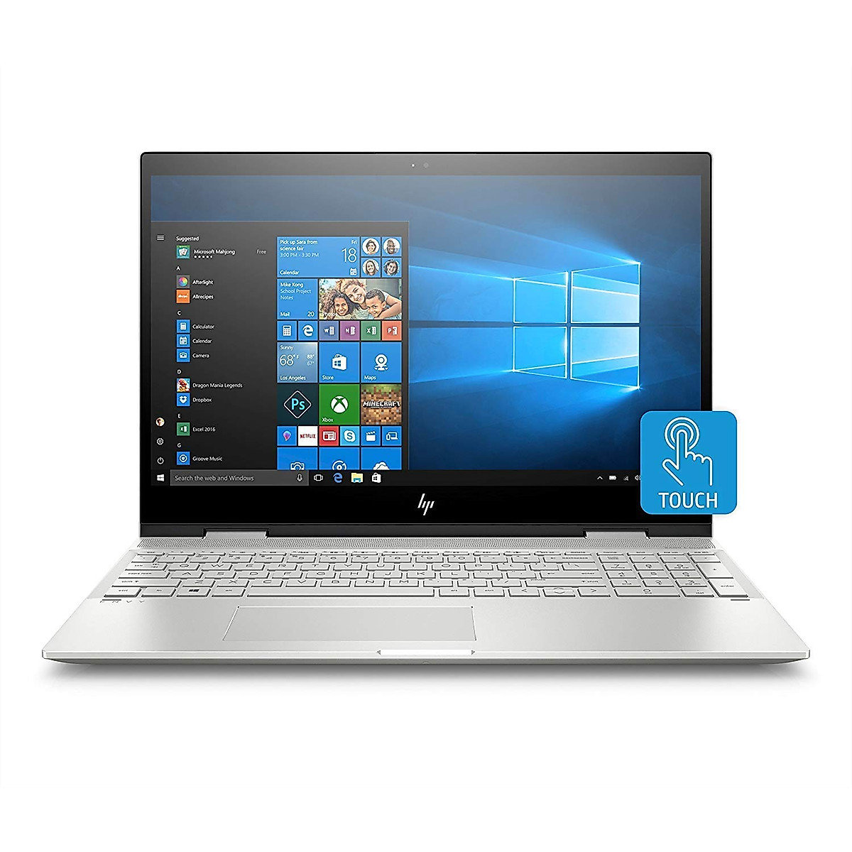 HP Envy x360 2 in 1 Laptop Premium 2019, Intel Quad-Core i5-8265U(>i5-8250U), 15.6" FHD IPS Touchscreen, 8GB DDR4, 512GB PCIe SSD, Backlit Keyboard Fingerprint HDMI BT 5.0 WiFi USB-C Win 10