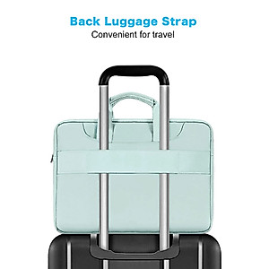 MOSISO 360 Protective Laptop Shoulder Bag Compatible with MacBook Air/Pro, 13-13.3 inch Notebook, Compatible with MacBook Pro 14 inch M3 M2 M1 2023-2021,Matching Color Sleeve with Belt, Mint Green