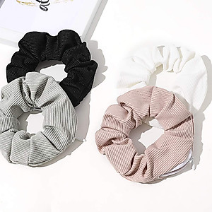 Pocket Scrunchies Hair Ties with Hidden Zipper Stash Scrunchy Ponytail Holder
