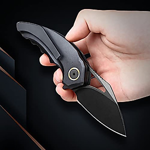 YF SMART Folding Utility Pocket Knife with 2.6" Black Stainless Steel Blade and Durable Anodized Alumina Handle EDC Knife,SpeedSafe Assisted Opening - Everyday Carry