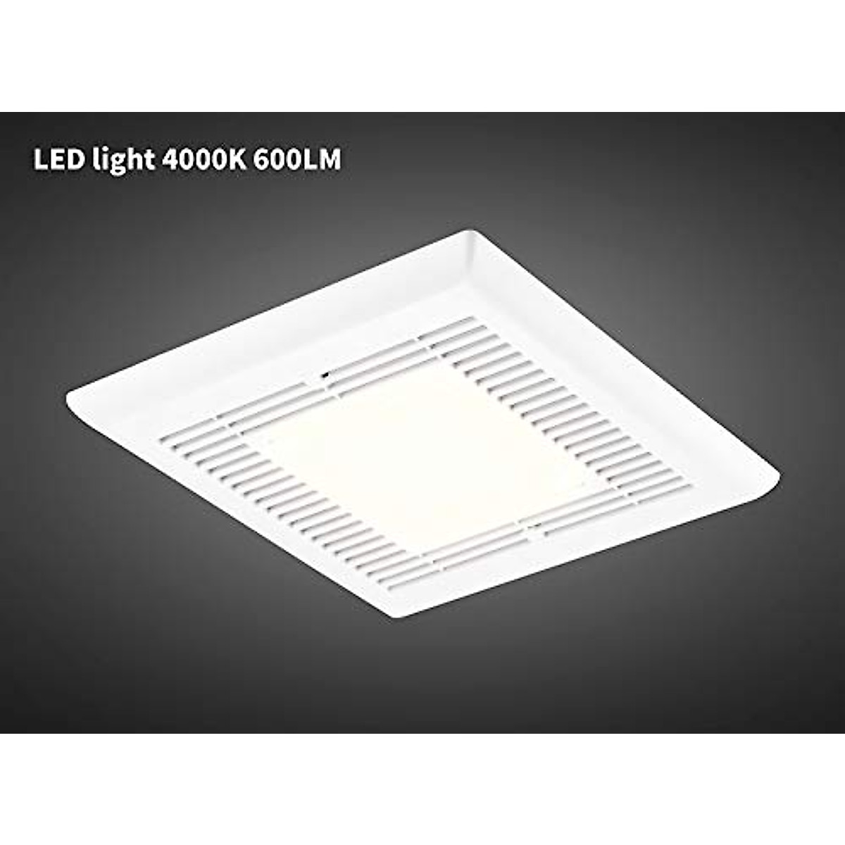 Tech Drive Bathroom fan with light 80 CFM, 2.0Sone No Attic access Needed Installation,Very Quiet Ventilation and Exhaust Fan With LED light 4000K 600LM