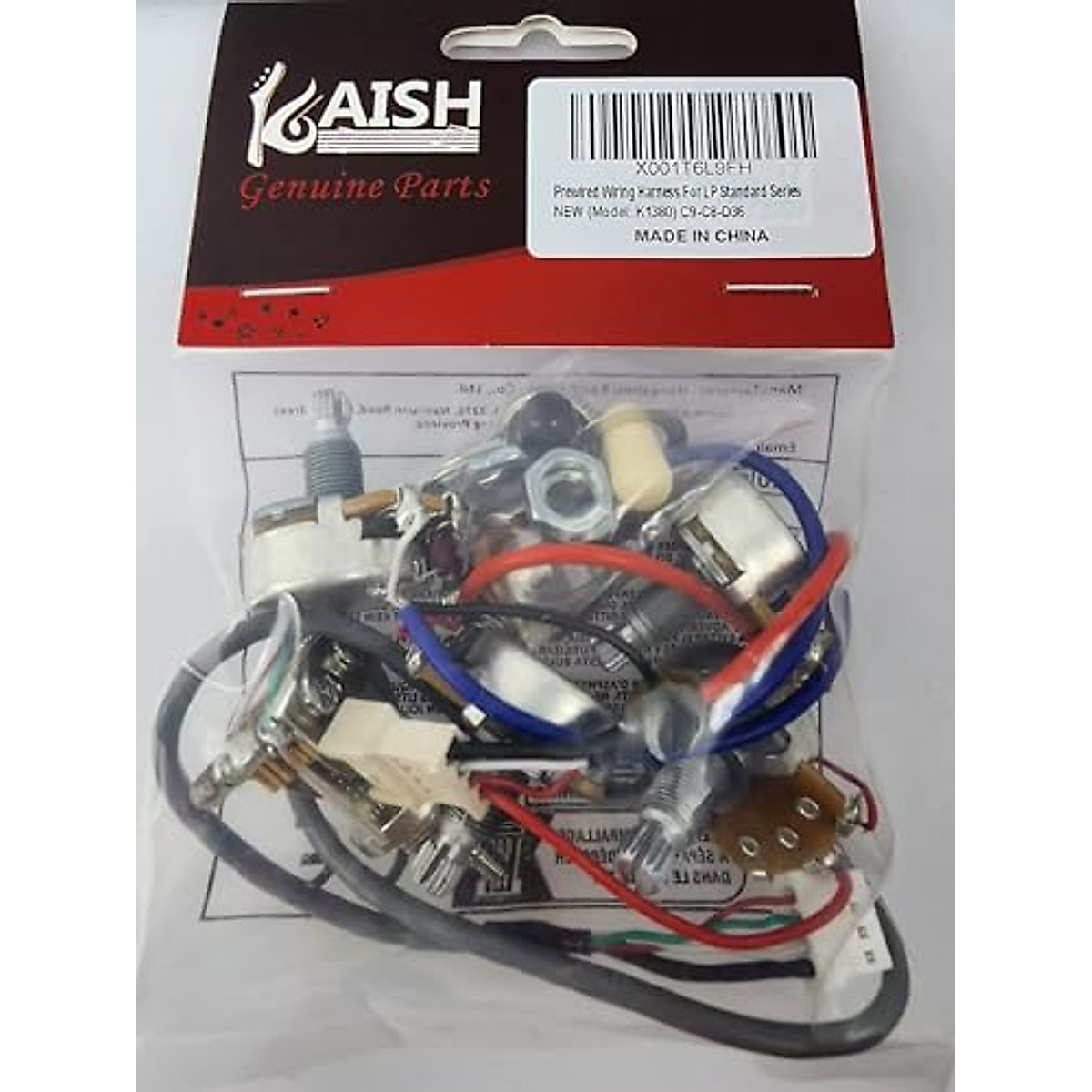 Guitar Prewired Wiring Harness Humbucker Solderless Wiring Harness 2V2T with 500K Pots and 3 Way Toggle Switch For LP Les Paul Standard Series