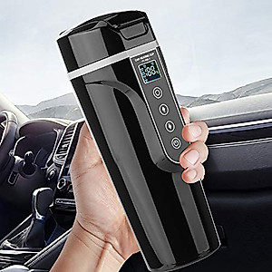 Electric Kettle, 500ML Travel Electric Kettle, Dual Use Electric Kettle for Car and Home, 8.5 X 8 X 22 Cm, Temperature Control, 12V, Portable Water Heater, for Travel and Home