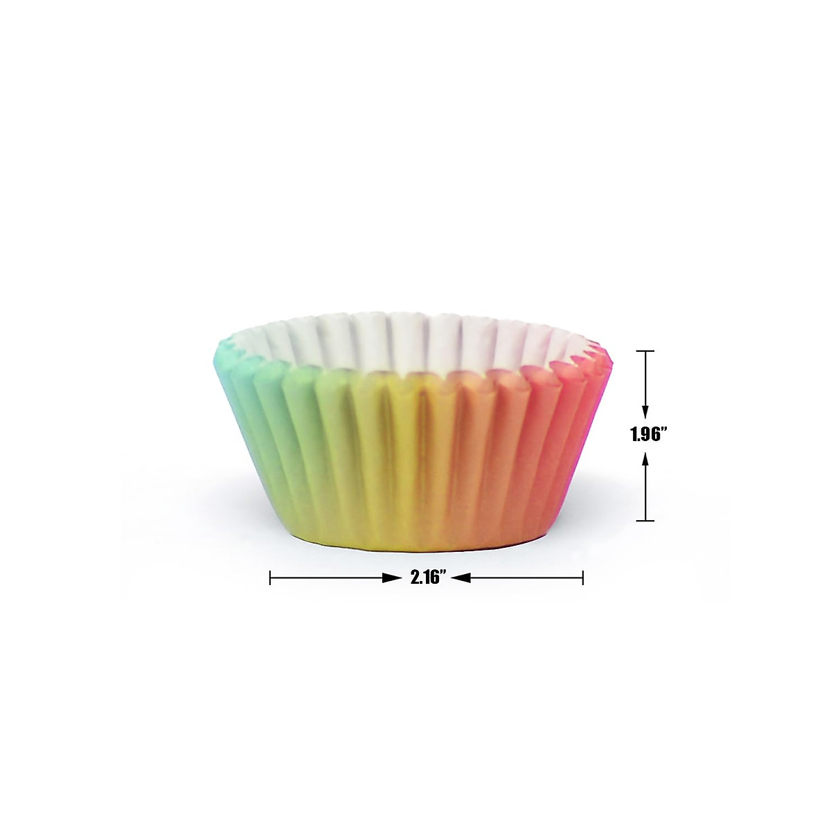 qiqee Jumbo Cupcake Liners 300PCS Gradient Cupcake Cups 6 Designs Cupcake Papers Baking Cups Cupcake Wrappers (Large Size)