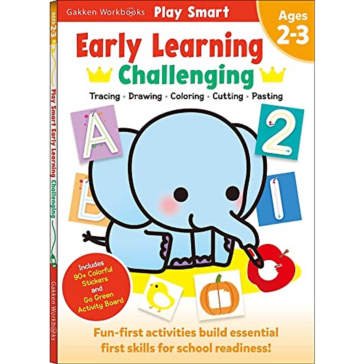 Play Smart Early Learning: Pre-k Activity Workbook : Learn Essential First Skills: Tracing, Coloring, Shapes, Cutting, Drawing, Picture Puzzles, Numbers, Letters; Go-green Activity-board