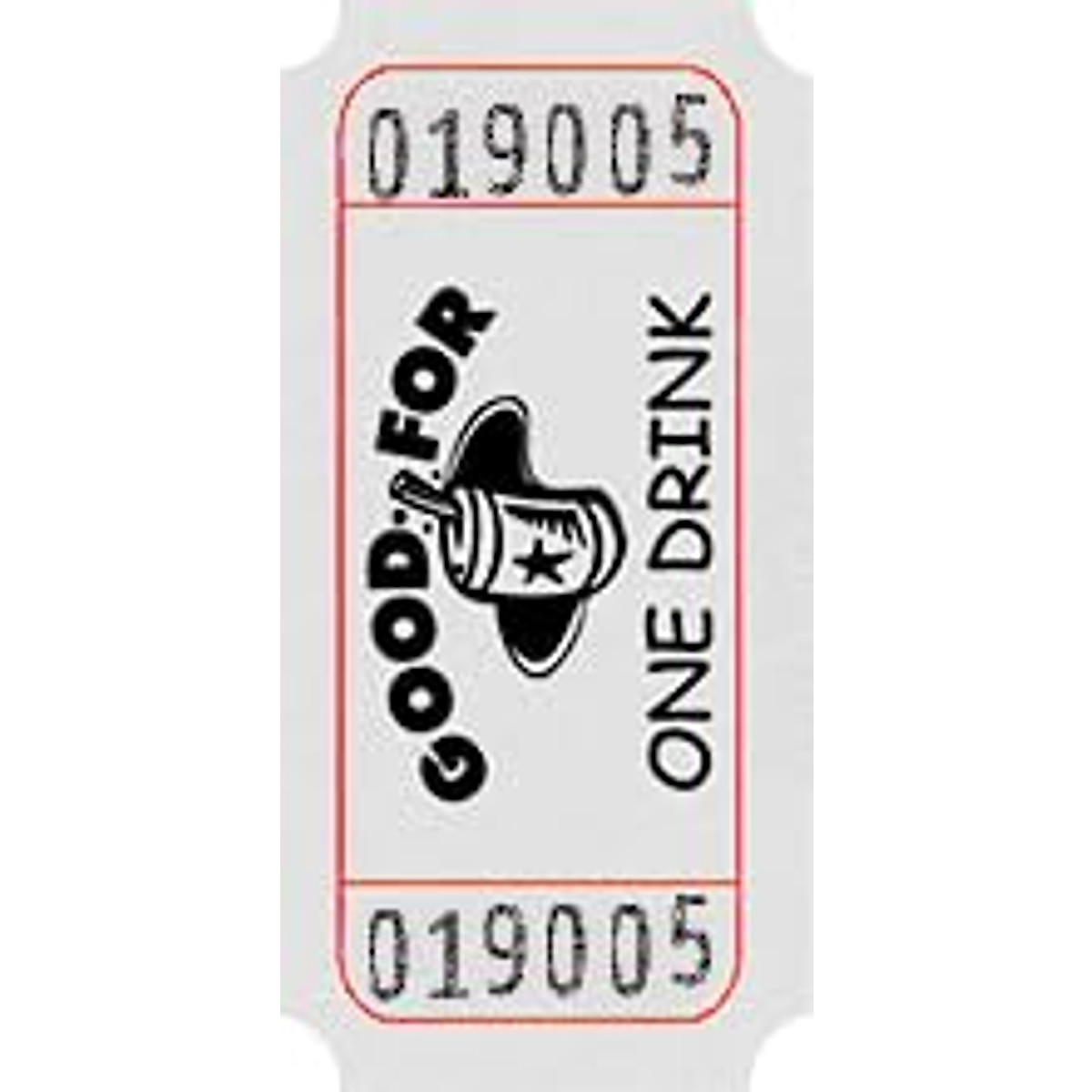 Good for One Drink Tickets Four Rolls of 2,000 Tickets - 8,000 Total in Four Assorted Colors