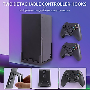 BracNova Wall Mount Kit for Xbox Series X-Steel Wall Mount Shelf Stand with Detachable Controller Holder and Headphone Hook-Safely Store Your Xbox X Console Near or Behind Your TV