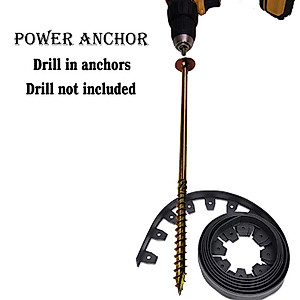 Keyfit Tools Power Anchor (36 Pk) Landscape Edging Artificial Synthetic Turf Stake Drill in Anchors Curves Turns Ends & Where Edging Needs Extra Anchoring Staples Spikes Nails 10 inch Self Drilling