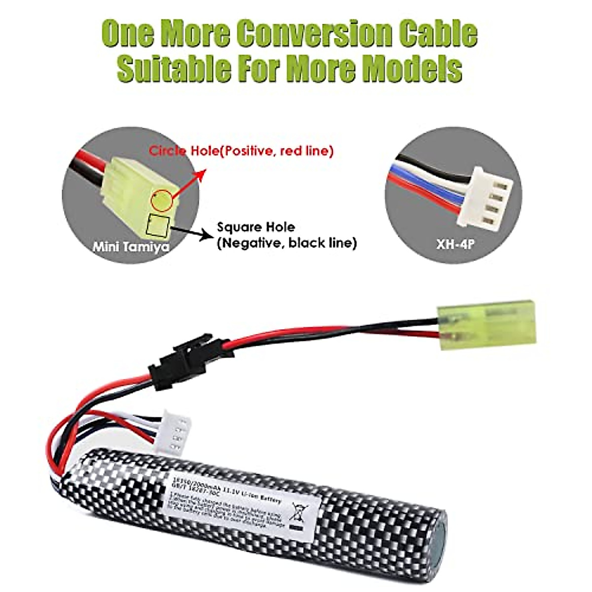 VICMILE Airsoft Battery 11.1V 2000mAh SM2P Plug with USB Charger Compatible with Airsoft Gel Water Bead Blaster Rechargeable Batteries 2PACK