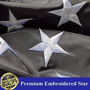 Thin Blue Line American Flags 3x5 Outdoor Made In USA- Embroidered Police Heavy Duty Blue Lives Matter USA Flag- 210D Nylon Flags 4 Rows Stitches Embroidered Stars