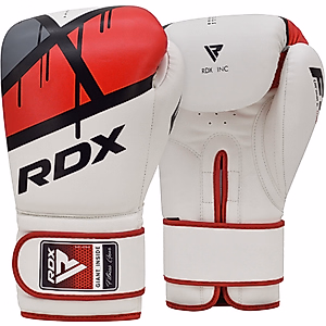 RDX Boxing Gloves EGO, Sparring Muay Thai Kickboxing MMA Heavy Training Mitts, Maya Hide Leather, Ventilated, Long Support, Punching Bag Workout Pads, Men Women Adult 8 10 12 14 16 oz