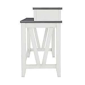 Martin Svensson Home Del Mar Console Bar Table and Stool Set, Antique White and Gray