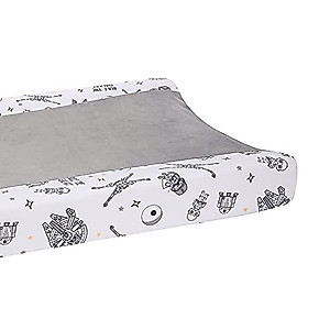 Lambs & Ivy Star Wars Millennium Falcon White/Gray Soft Changing Pad Cover