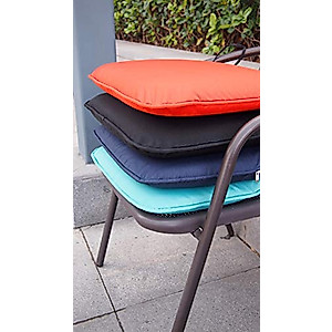 Augld 2 Pack Water Repellent Patio Chair Cushion Breathable 17"x16" Seat Cushion with Ties Teal
