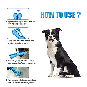 Emoly Dog Toothbrush Care Cleaning Stick - Dog Toothbrush Chew Toy Stick for Dog Dental Care- Safe, Bite Resistant Natural Rubber Toy Bone for Teeth Cleaning- Suitable for All Breed of Dogs (Blue)