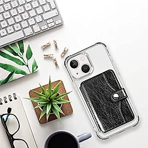 通用 Phone Wallet Stick on, Credit Card Holder for Cell Phone and Phone Card Holder Stick on for Back of Phone or Phone Case (Black)