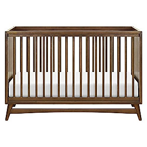 Babyletto Peggy 3-in-1 Convertible Crib with Toddler Bed Conversion Kit in Natural Walnut, Greenguard Gold Certified
