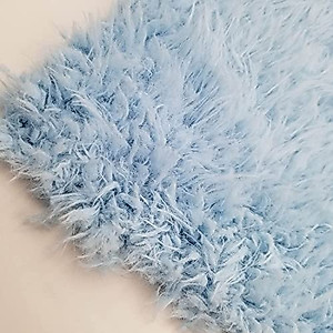 Texco Inc Flokati Curly Faux Fur Cuddly Fabric, Baby Blue 5 Yards