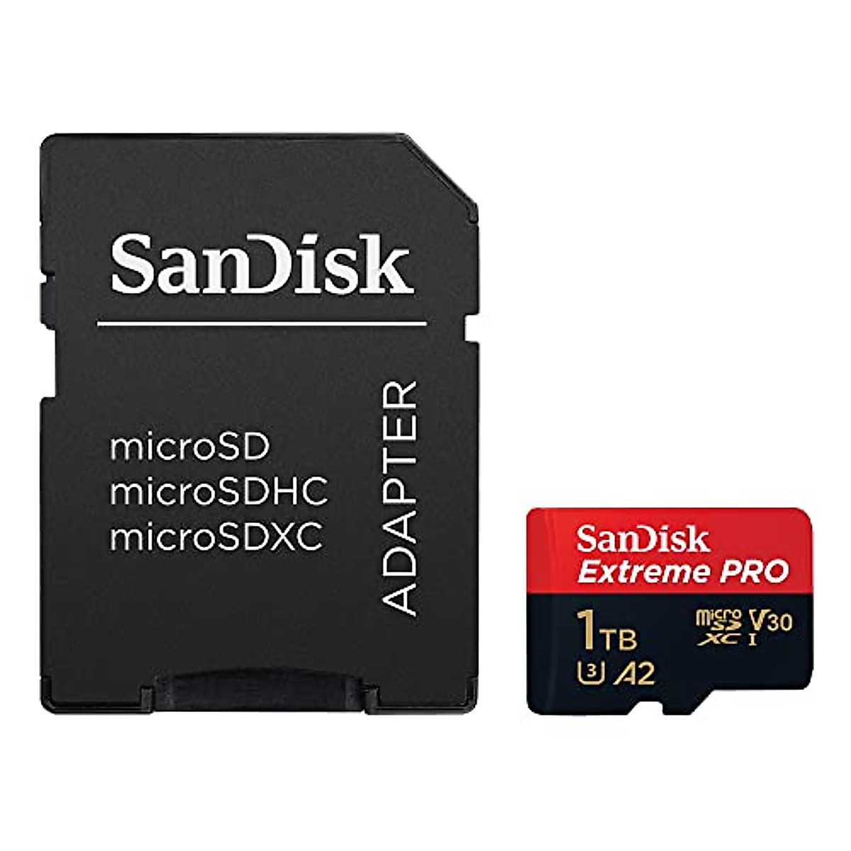 SanDisk 1TB Quick Flow Technology Extreme PRO microSD with Adapter C10, U3, V30, A2, 200MB Read Speed 140 MB Write Speed UHS-I Card