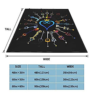 Hearts-Keyblades Ultra Soft Fleece Blanket Flannel Velvet Plush Throw Blanket,60x50in