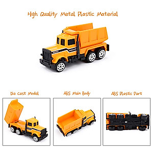Jellydog Toy Small Construction Trucks , Kids Construction Vehicles Toy, Friction Powered Kids Dumper Truck, Bulldozers,Forklift,Tank Truck, Asphalt Car, Excavator Toy for Children