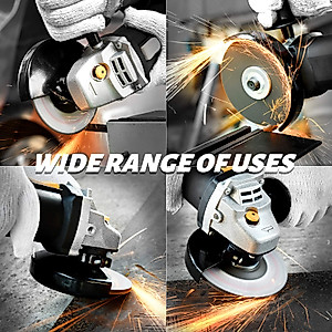 APLMAN Angle Grinder Tool,5-Amp Motor Driver, 4-1/2 inch With 1 Grinding Wheels, 2 Cut-Off Wheels,2 Carbon Brush and 1 Wrench.10500RPM For Fast Stock Removal,Anti-Vibration Handle