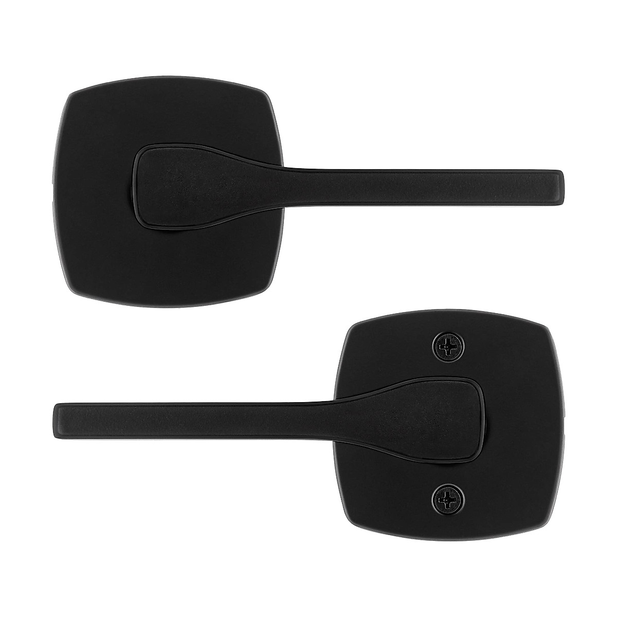 Kwikset Tripoli Passage Hall/Closet Lever with Soft Modern Rose in Matte Black 97200-919