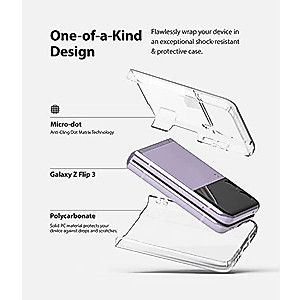 Ringke Slim Case Compatible with Samsung Galaxy Z Flip 3, Premium Thin Transparent Hard PC with Non-Slip Grip Protective Phone Cover for Z Flip3 5G (2021) - Clear