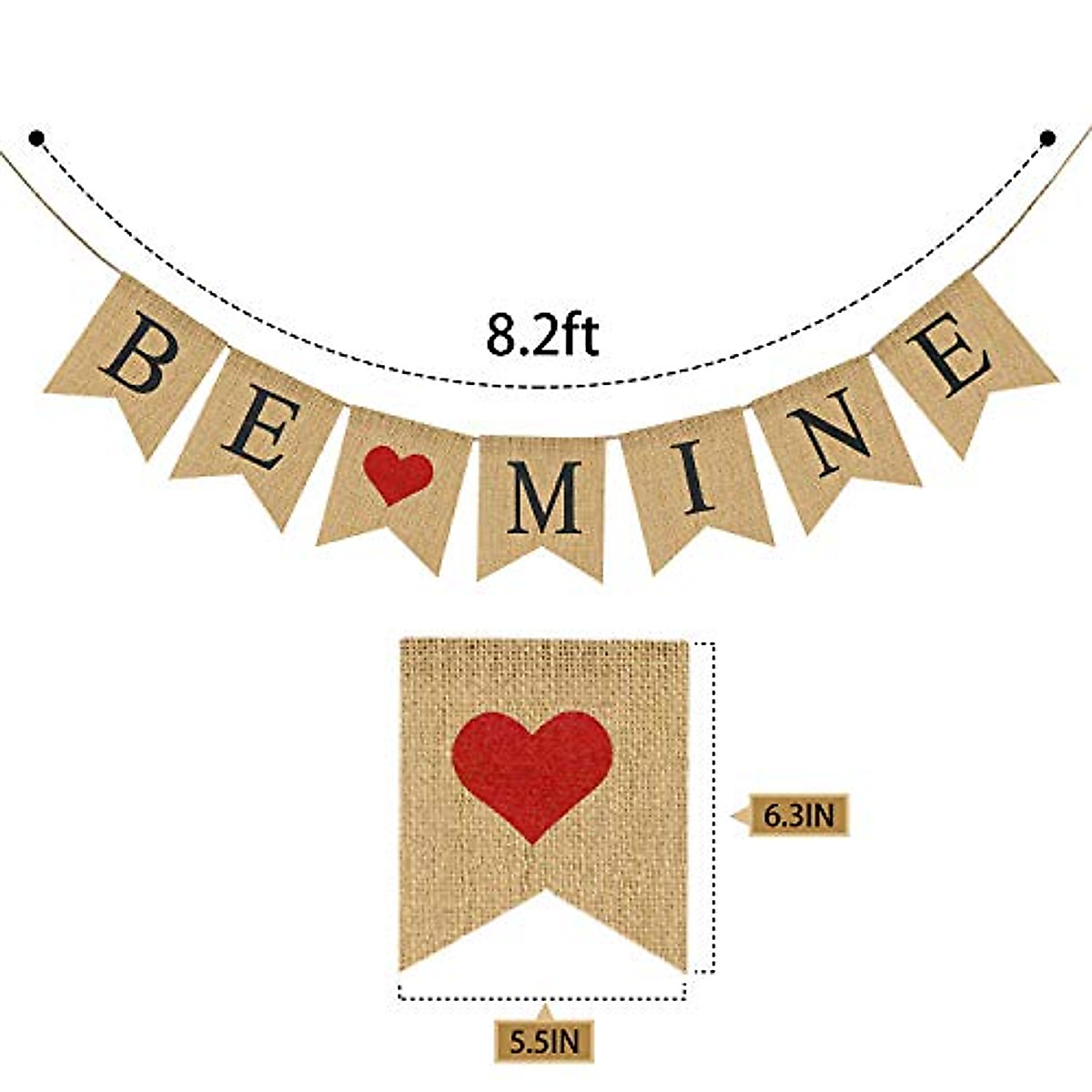 BE Mine Burlap Banner - NO DIY - Valentine's Day Decorations | Valentine's Day Banner | Be Mine Bunting Garland | Valentines Photo Props | Valentines Decor