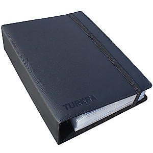 TURKRA Toploaders Binder with 25 Pages, 3-Ring Top Loaders Holder Album Holds 150 3" x 4" Standard Toploaders Hard Holders(Black)