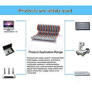 Fielect 2pcs IDC Rainbow Wire Flat Ribbon Cable 10 Pin 30cm Length 2.54mm Pitch