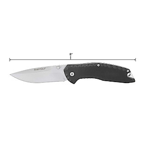 Sheffield 12166 Shiloh Assisted Open Knife, 3.5 Inch Blade Tactical Knife, EDC Knife for Survival Gear, Tactical Gear, Self Defense, Drop Point Blade, G10 Handle